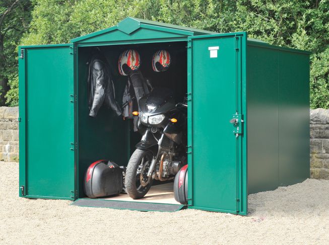 Secure Motorcycle Storage Shed, 10ft 11" X 5ft Motorbike Shed - Asgard