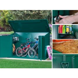 Cycle shed full Access bike shed security bundle Asgard